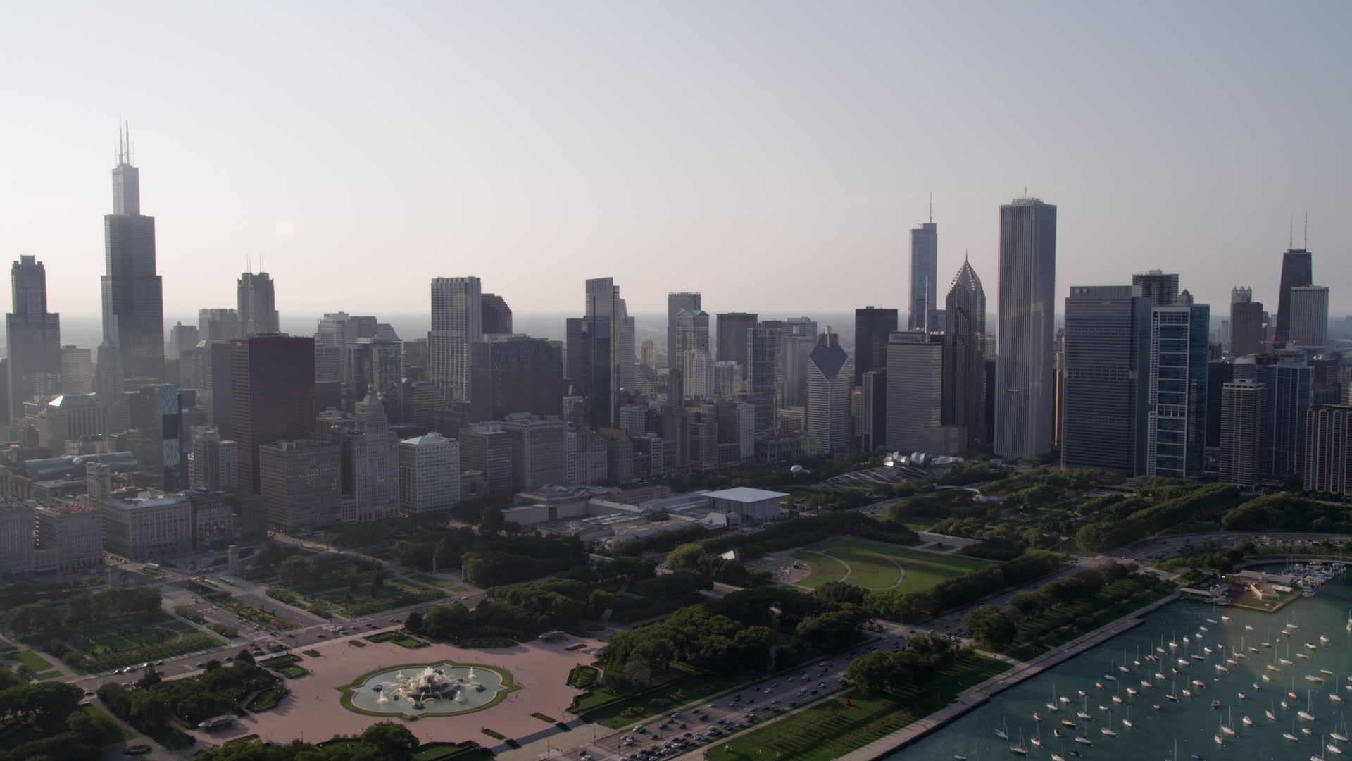 4.8K aerial stock footage video tilt from Lake Michigan, revealing the ...