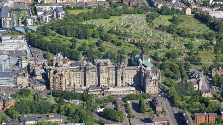 The Glasgow Royal Infirmary hospital in Scotland Aerial Stock Photo ...